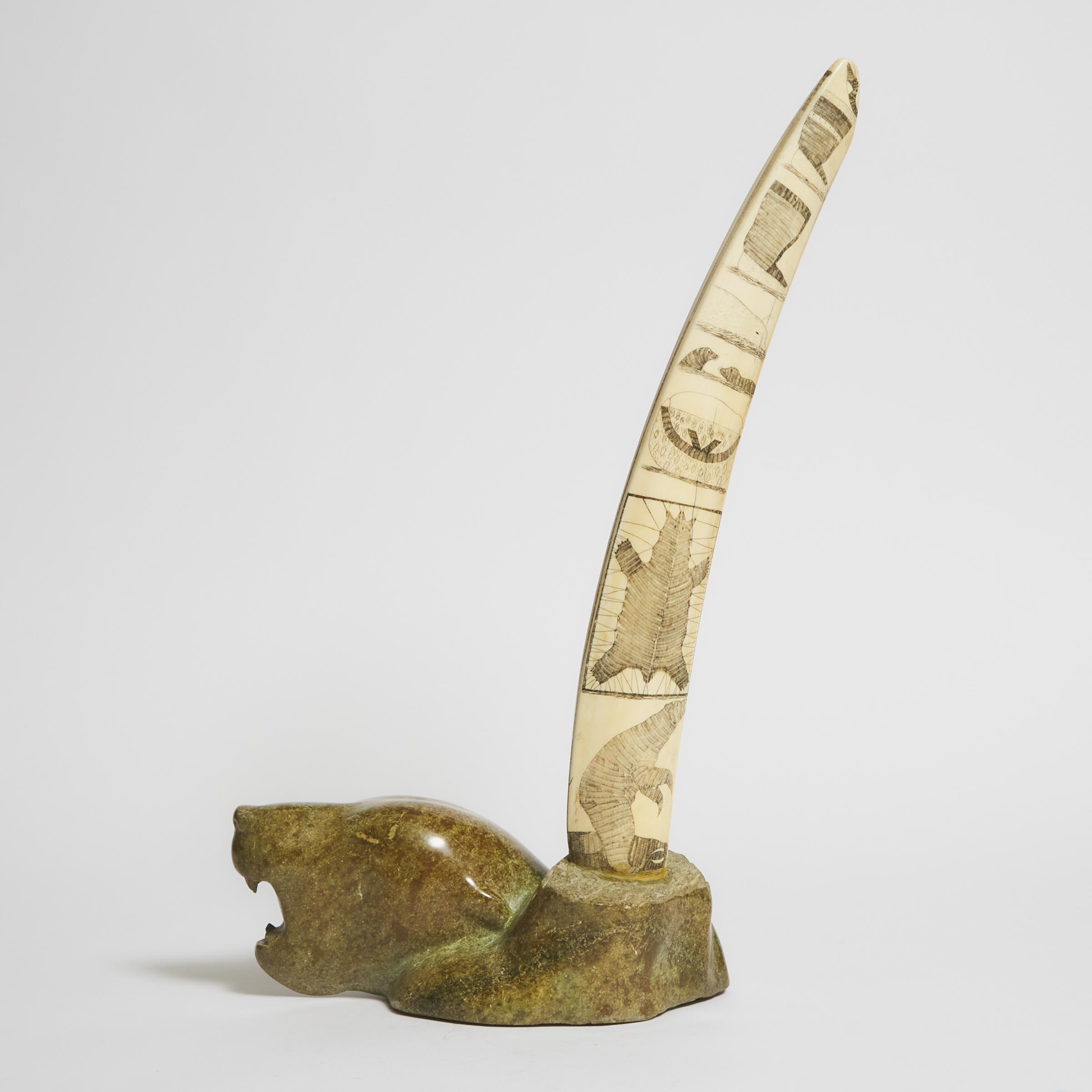 Mosesie Kolola | TUSK INCISED WITH PREDATORS AND PREY, CA. 1974 (Circa ...