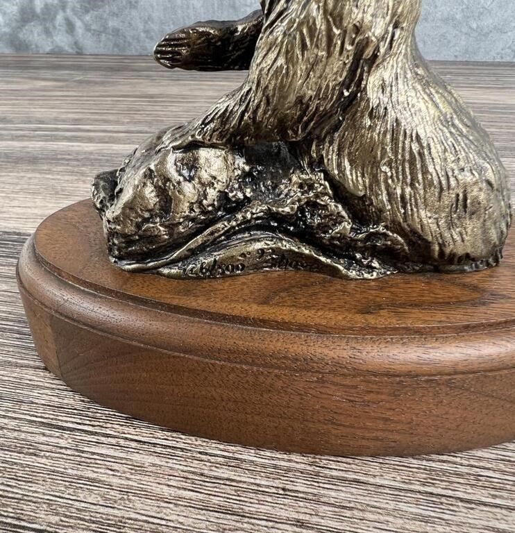 Wally Shoop | Wally Shoop Fishing Grizzly Bear Bronze | MutualArt