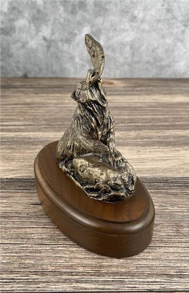 Wally Shoop | Wally Shoop Fishing Grizzly Bear Bronze | MutualArt