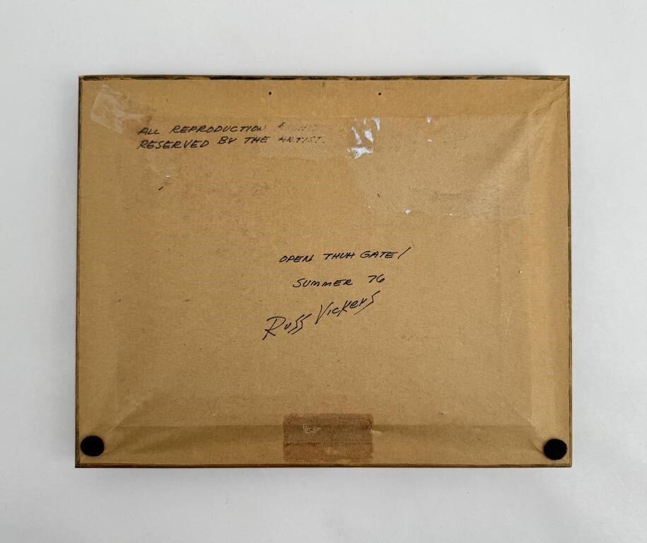Russ Vickers | Russ Vickers Oil on Board Cowboy Painting (1970) | MutualArt