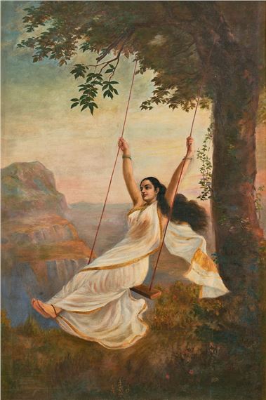 Raja Ravi Varma | Radha in the Moonlight (1890) | MutualArt
