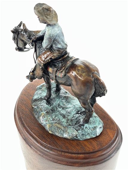 Barbara East | Barbara East (Born 1950) Cowboy on Horse Bronze ...