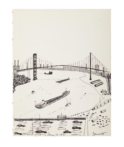 Tony Bennett | Tony Bennett | Original Detroit Sketch (1971) | MutualArt