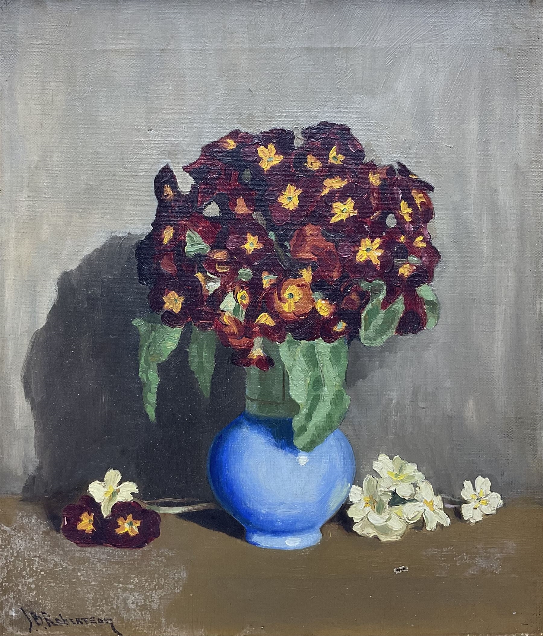 John Burns Robertson | Still Life of Flowers in a Blue Vase | MutualArt