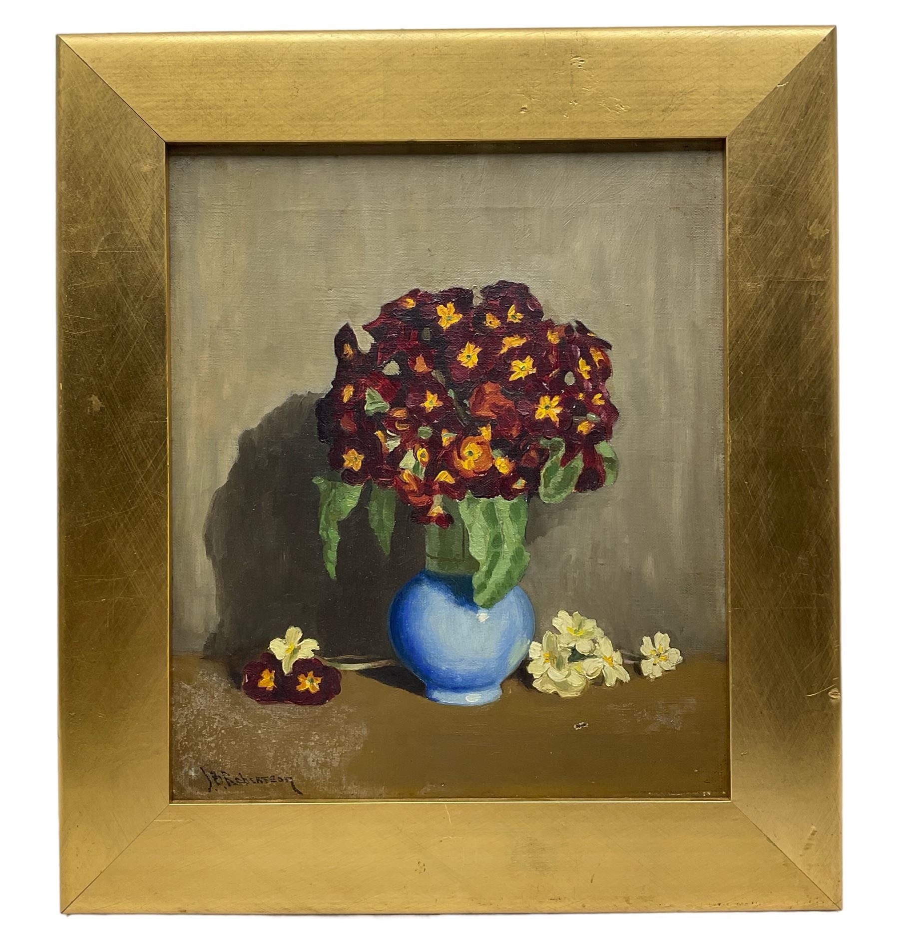 John Burns Robertson | Still Life of Flowers in a Blue Vase | MutualArt