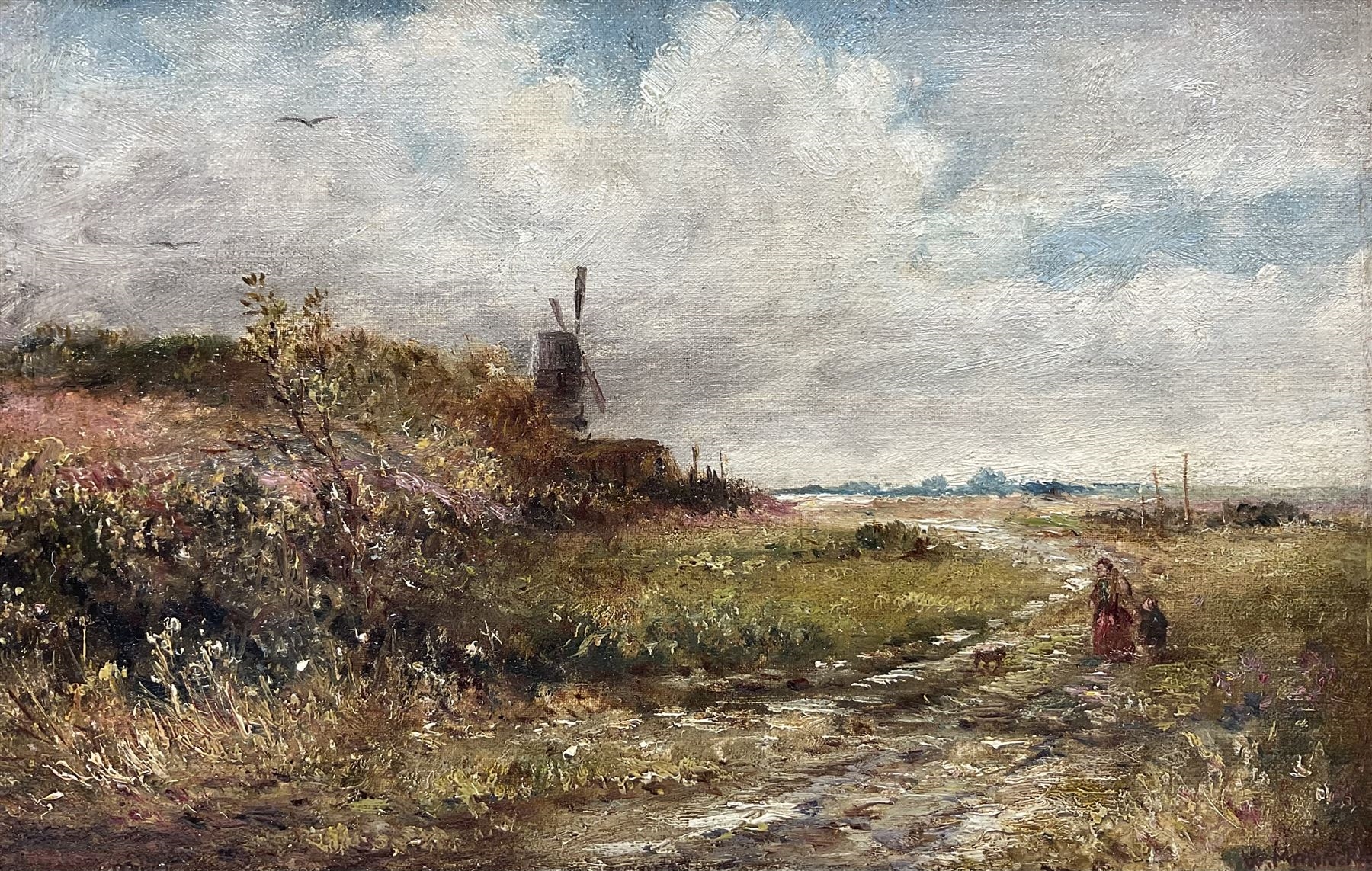 William Manners | Figures on a Path with Windmill | MutualArt