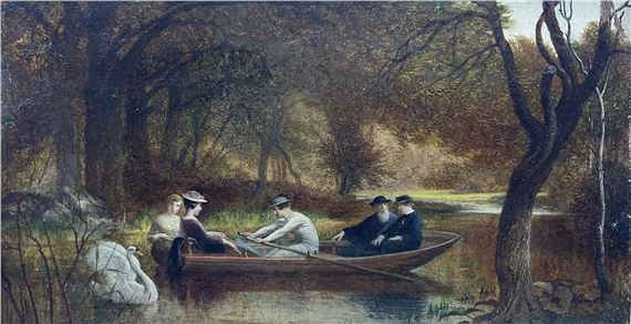 Samuel Baldwin | Victorian Figures in a Rowing Boat | MutualArt