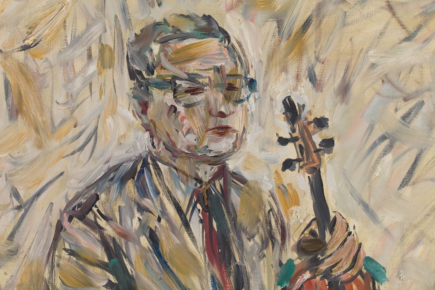 Waclaw Taranczewski | Portrait of a violinist (1920) | MutualArt