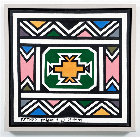 Esther Mahlangu | Esther Mahlangu Ndebele Patterns 1999 Acrylic Ptg ...