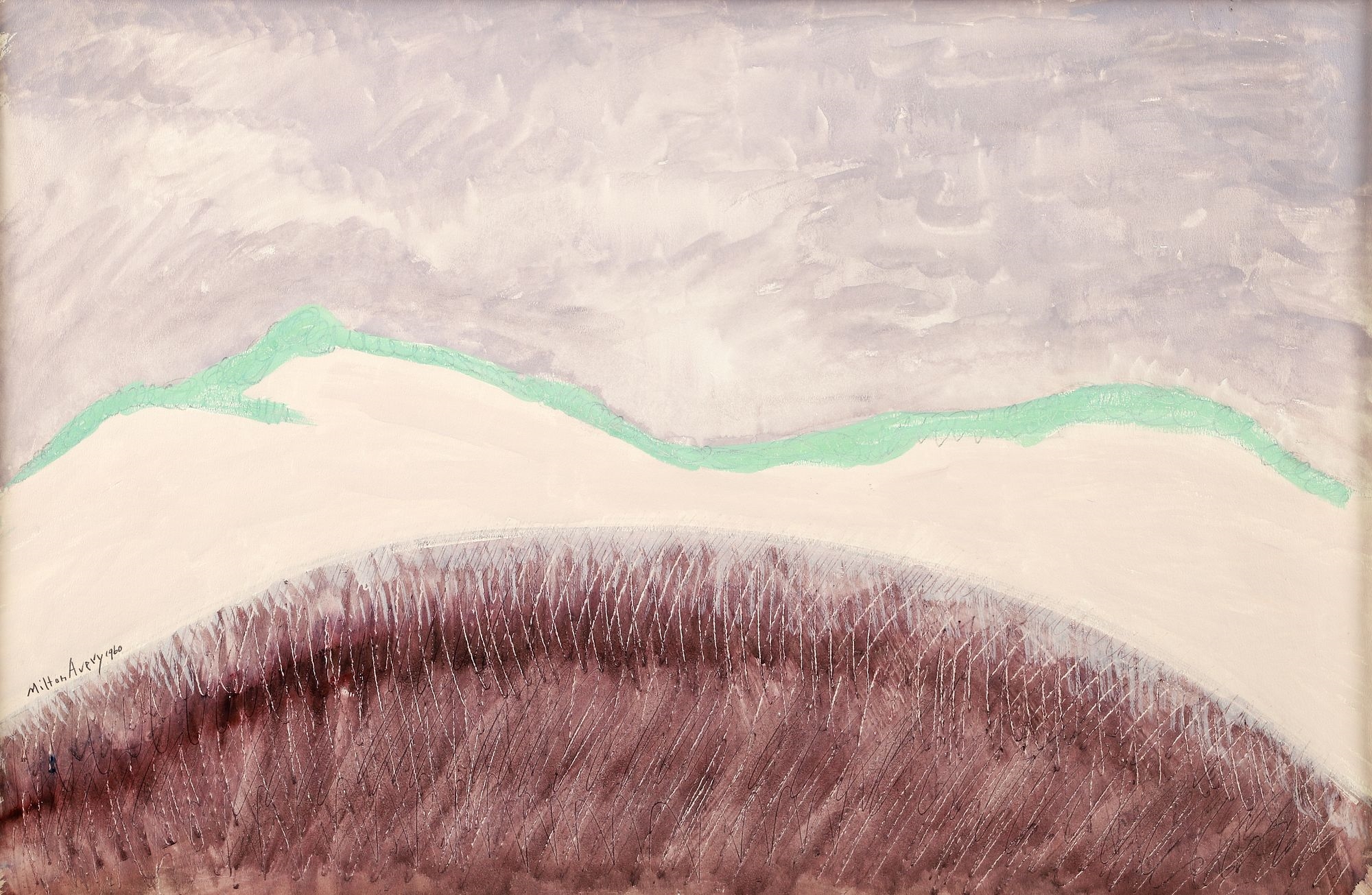 Milton Avery | Milton Avery 1960 oil Dunes and Dune Grass (1960) | MutualArt