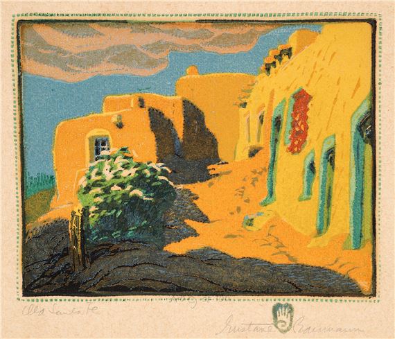 Gustave Baumann | Gustave Baumann Woodblock Print Old Santa Fe | MutualArt