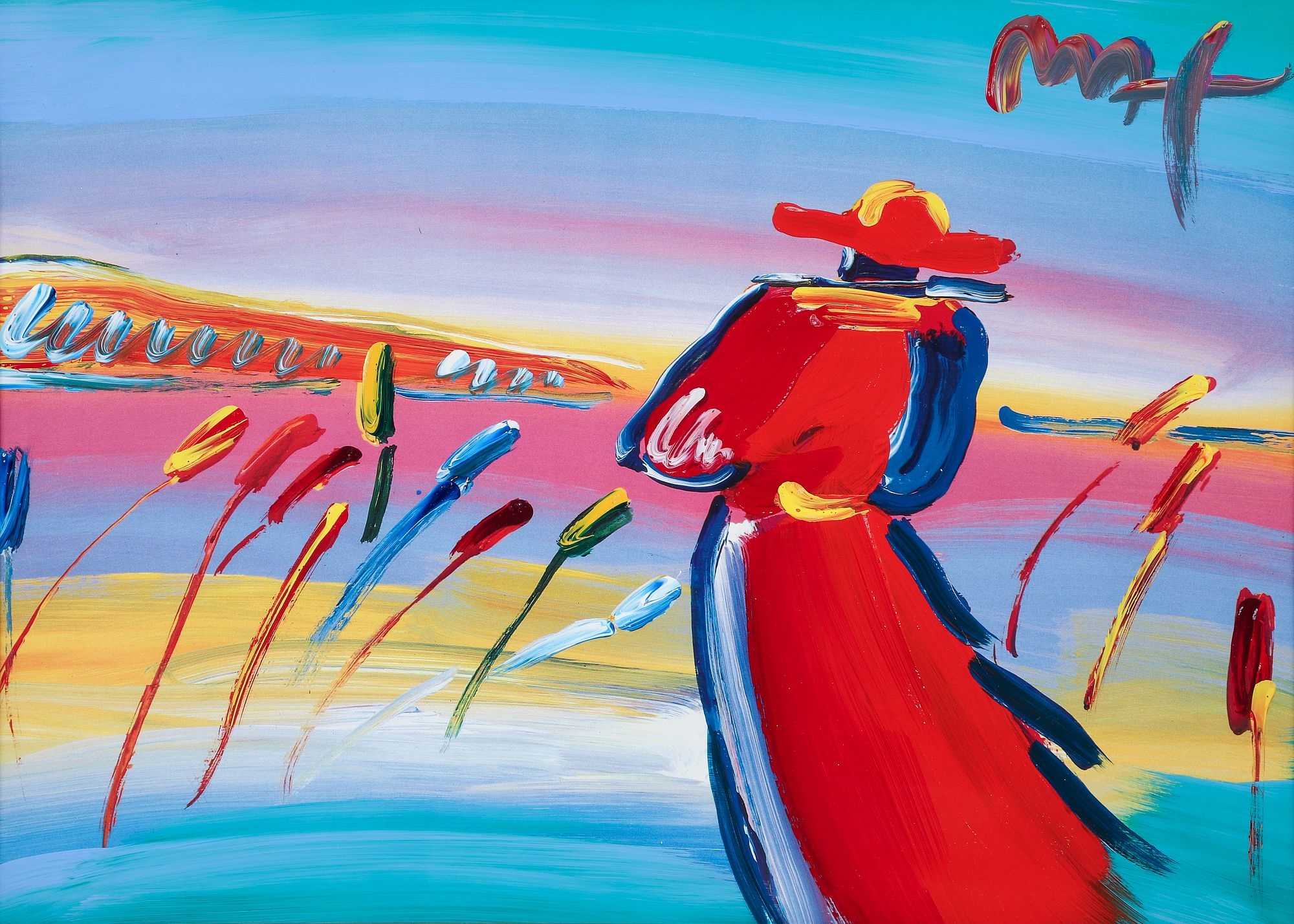 Peter Max | Peter Max Walking in Reeds Mixed Media Ptg 1999 (1999 ...