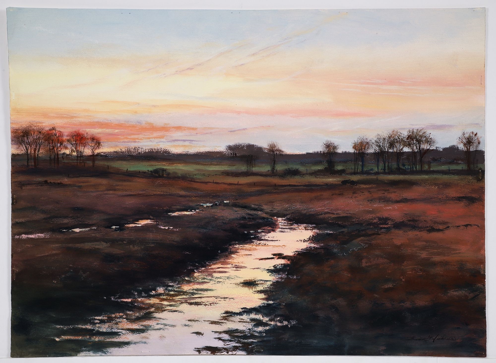 Thomas McNickle | Thomas McNickle Pasture Stream Evening Work on Paper ...