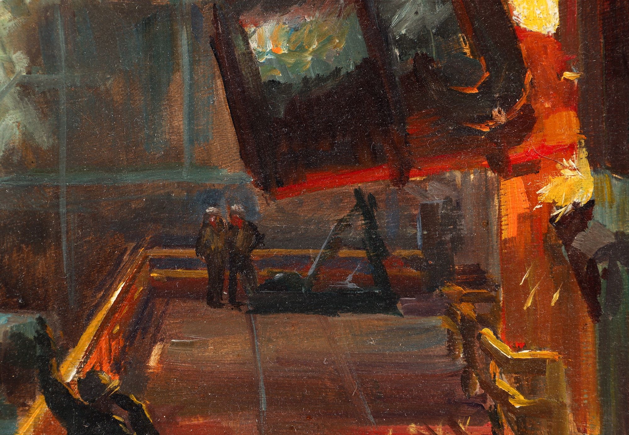 Robert Levin | Robert Lavin Steel Mill Interior Oil on Board (Circa ...
