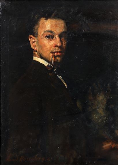 Samuel Rosenberg | Samuel Rosenberg Self Portrait with Pipe 1921 Oil on ...