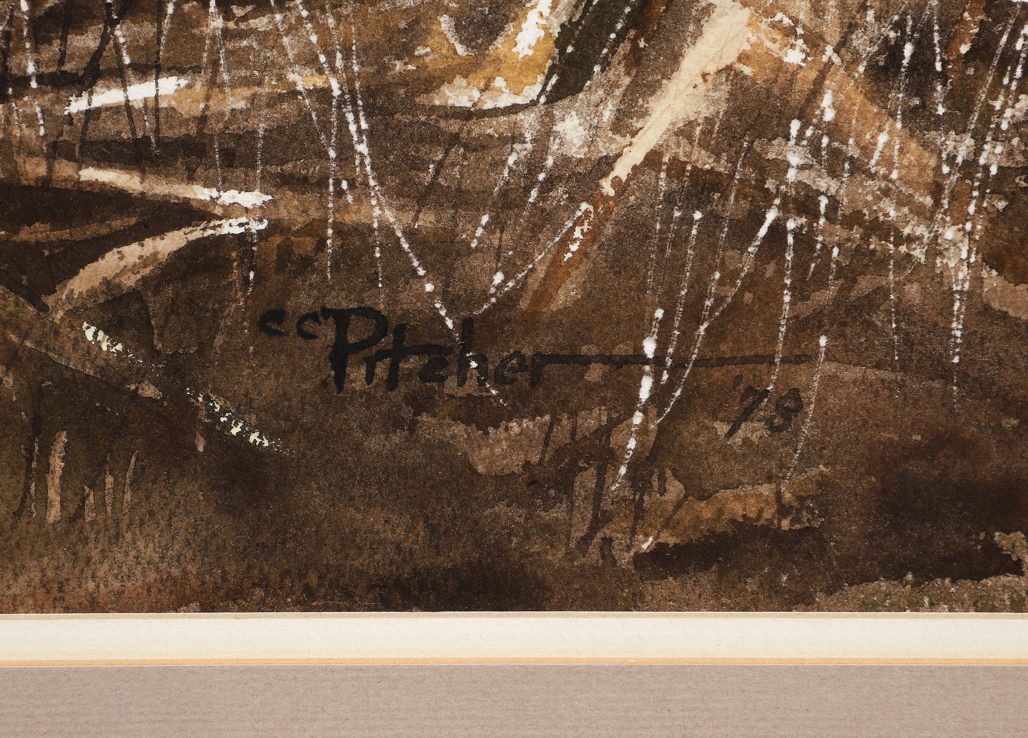 Charles Pitcher | Charlie Pitcher Crops and Barn Watercolor 1978 (1978 ...