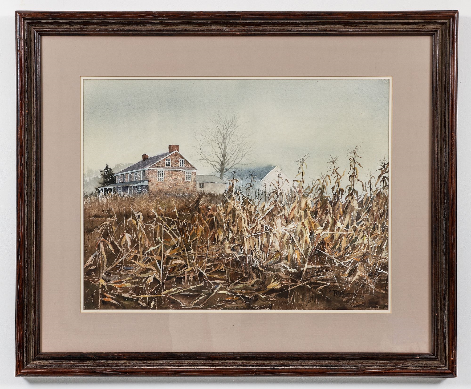 Charles Pitcher | Charlie Pitcher Crops and Barn Watercolor 1978 (1978 ...