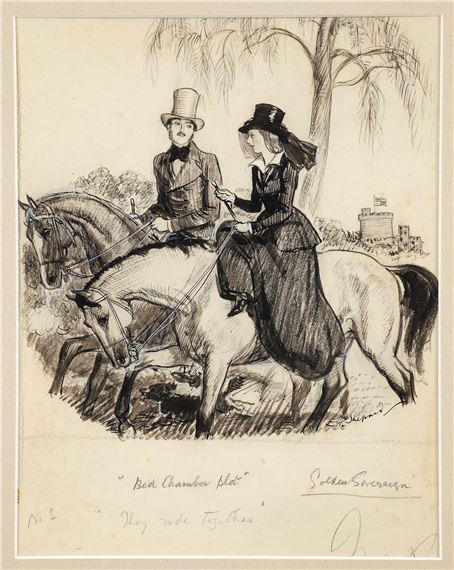 Ernest Howard Shepard | E. H. Shepard Ink Drawing They Rode Together ...
