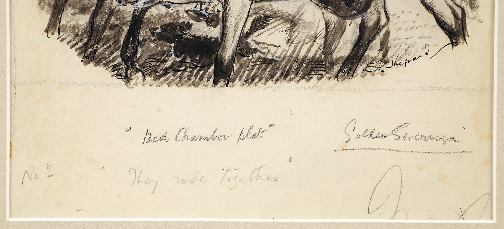 Ernest Howard Shepard | E. H. Shepard Ink Drawing They Rode Together ...