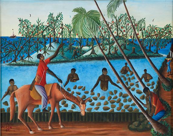 Gerard Valcin | Gerard Valcin Fruit Pickers 1962 Gouache on Board (1962 ...