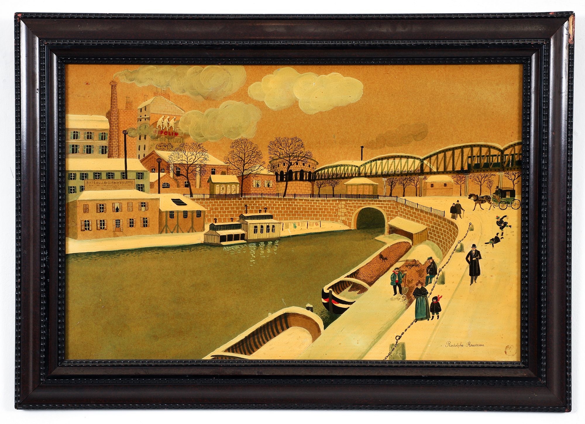 Rodolphe Rousseau | Rodolphe Rousseau Oil French Street Scene (Circa ...