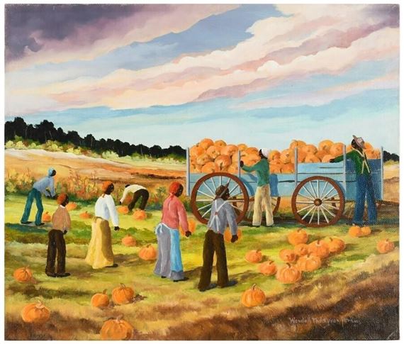 Wendell Thompson Perkins | WENDELL PERKINS PUMPKIN HARVEST PAINTING ...