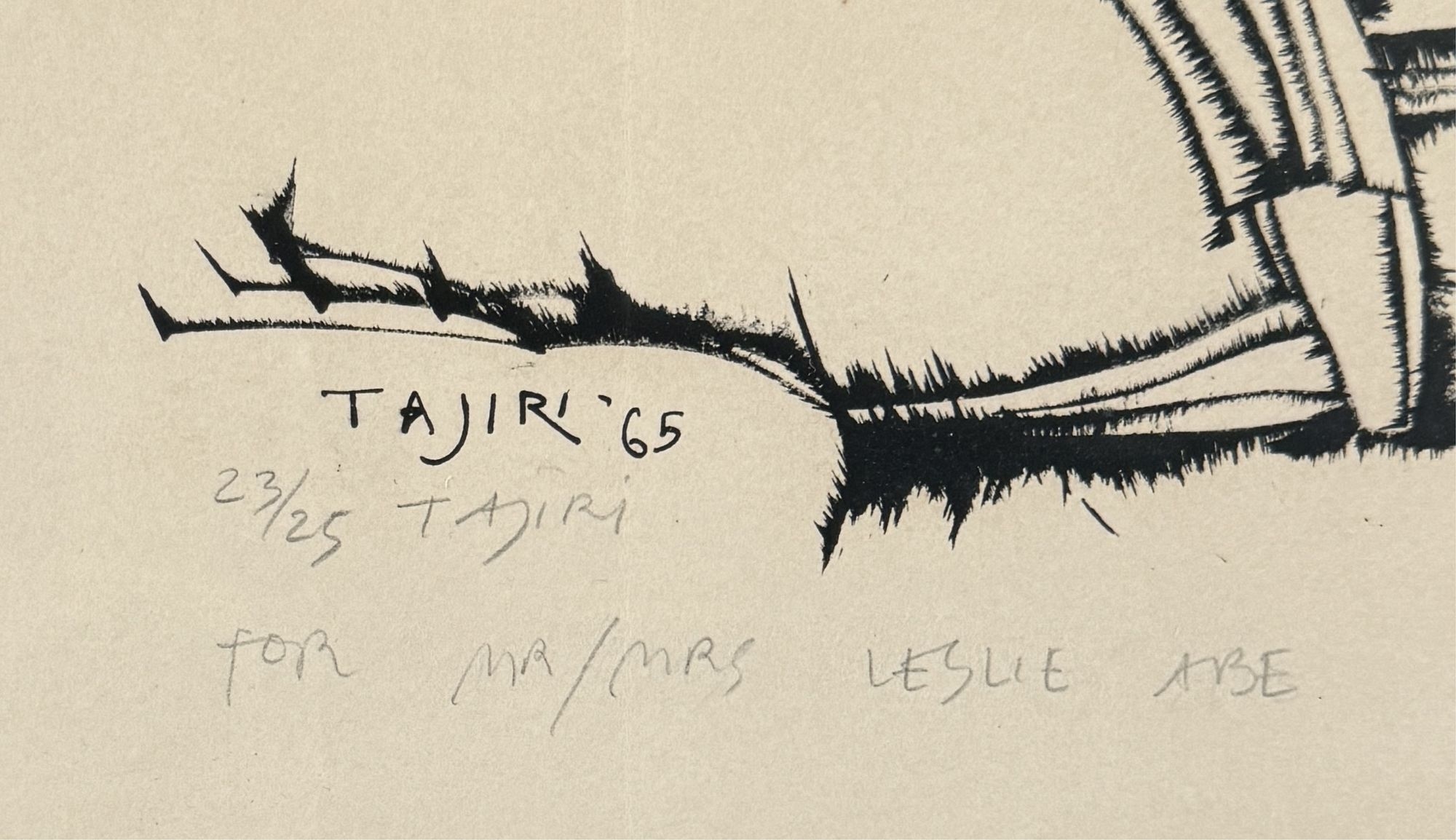 Shinkichi Tajiri | Shinkichi Tajiri Lithograph 1965 | MutualArt