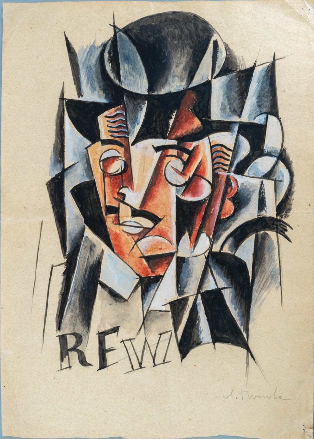 Ljubov Popova | Study of a Cubist Head (1914 - 1915) | MutualArt