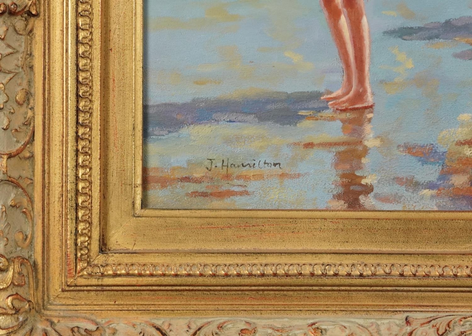 J. Hamilton | Beach scene with children playing | MutualArt