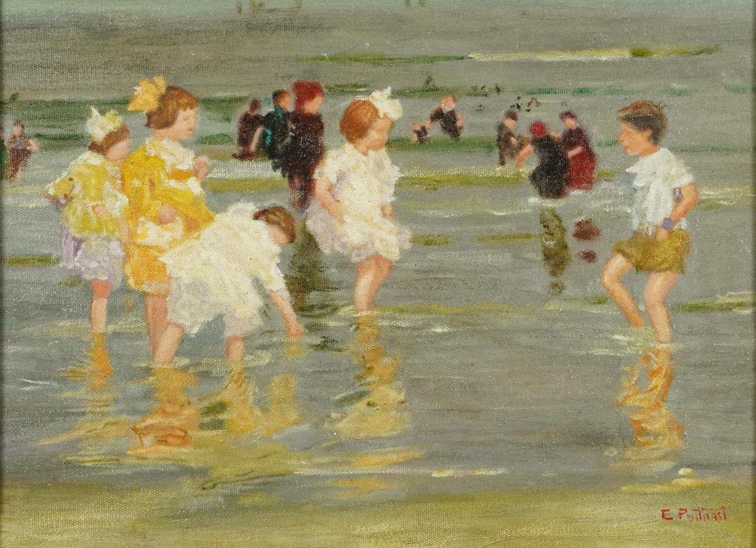 Edward Potthast | Beach scene with children | MutualArt