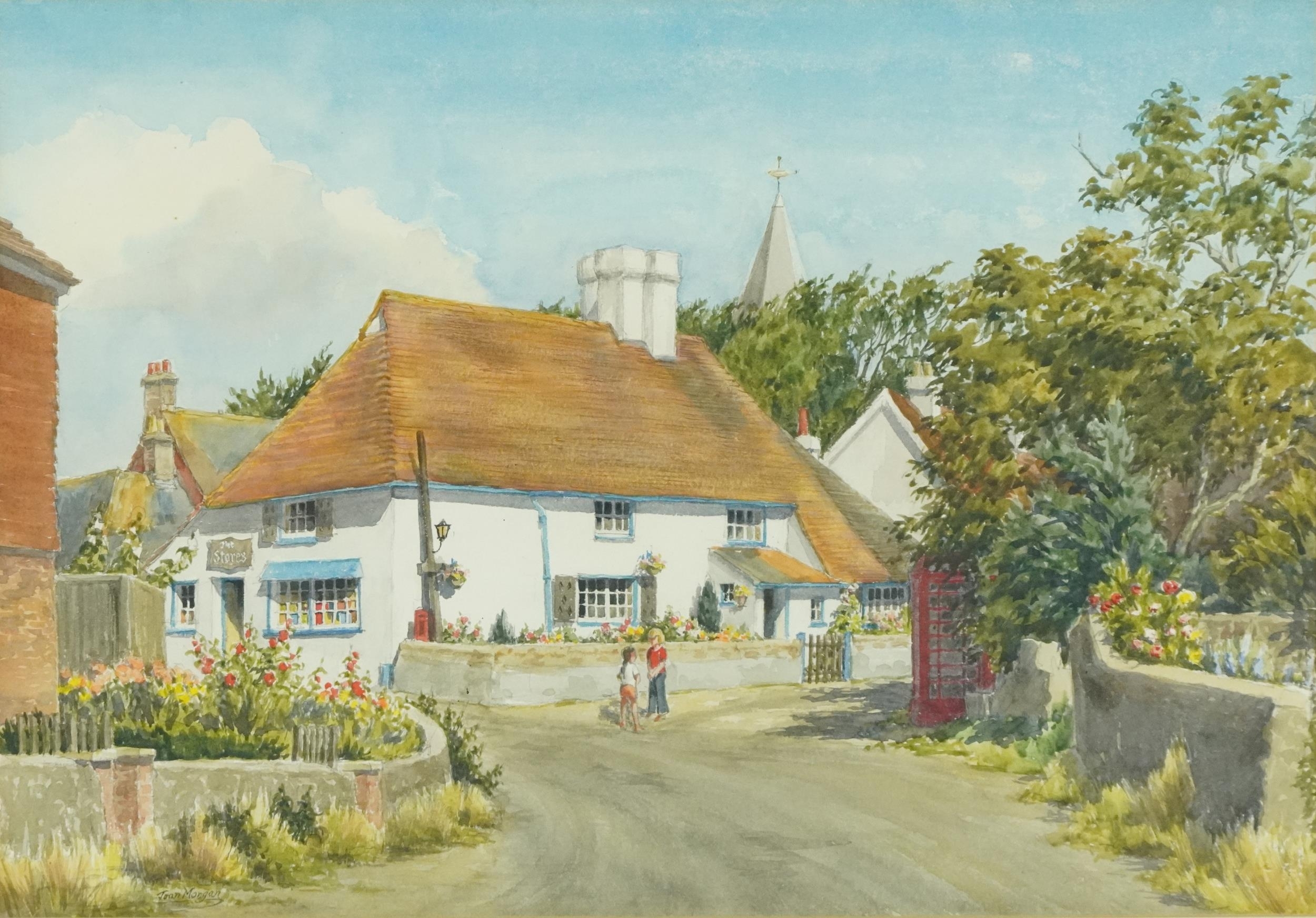 Joan Morgan | Street scene with children and letterbox | MutualArt