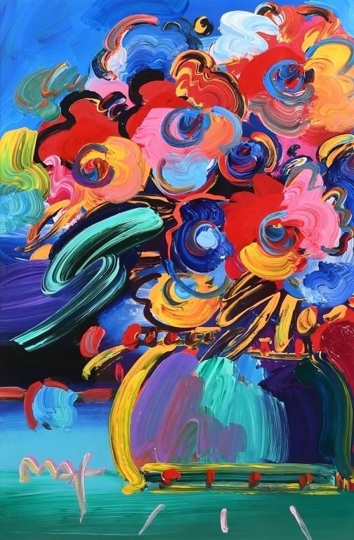 Peter Max | PETER MAX MIXED MEDIA FLOWERS 2007 (2007) | MutualArt