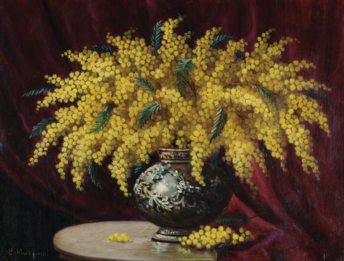 Czeslaw Nowakowski | MIMOZY W WAZONIE (1930) | MutualArt