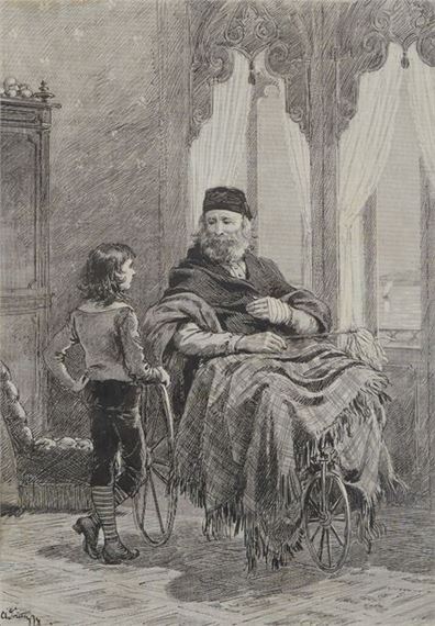 Adrien Emmanuel‏ Marie | Veillard on a wheelchair, | MutualArt