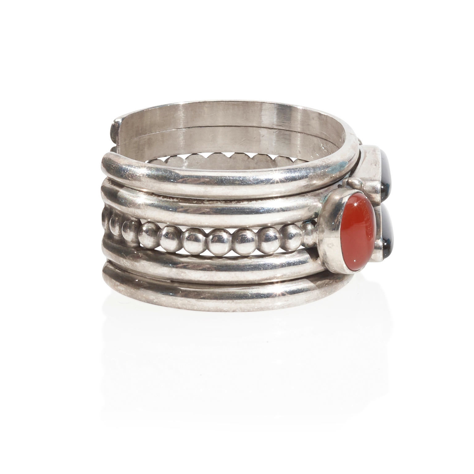 Mike Bird-Romero | Silver cuff bracelet constructed | MutualArt