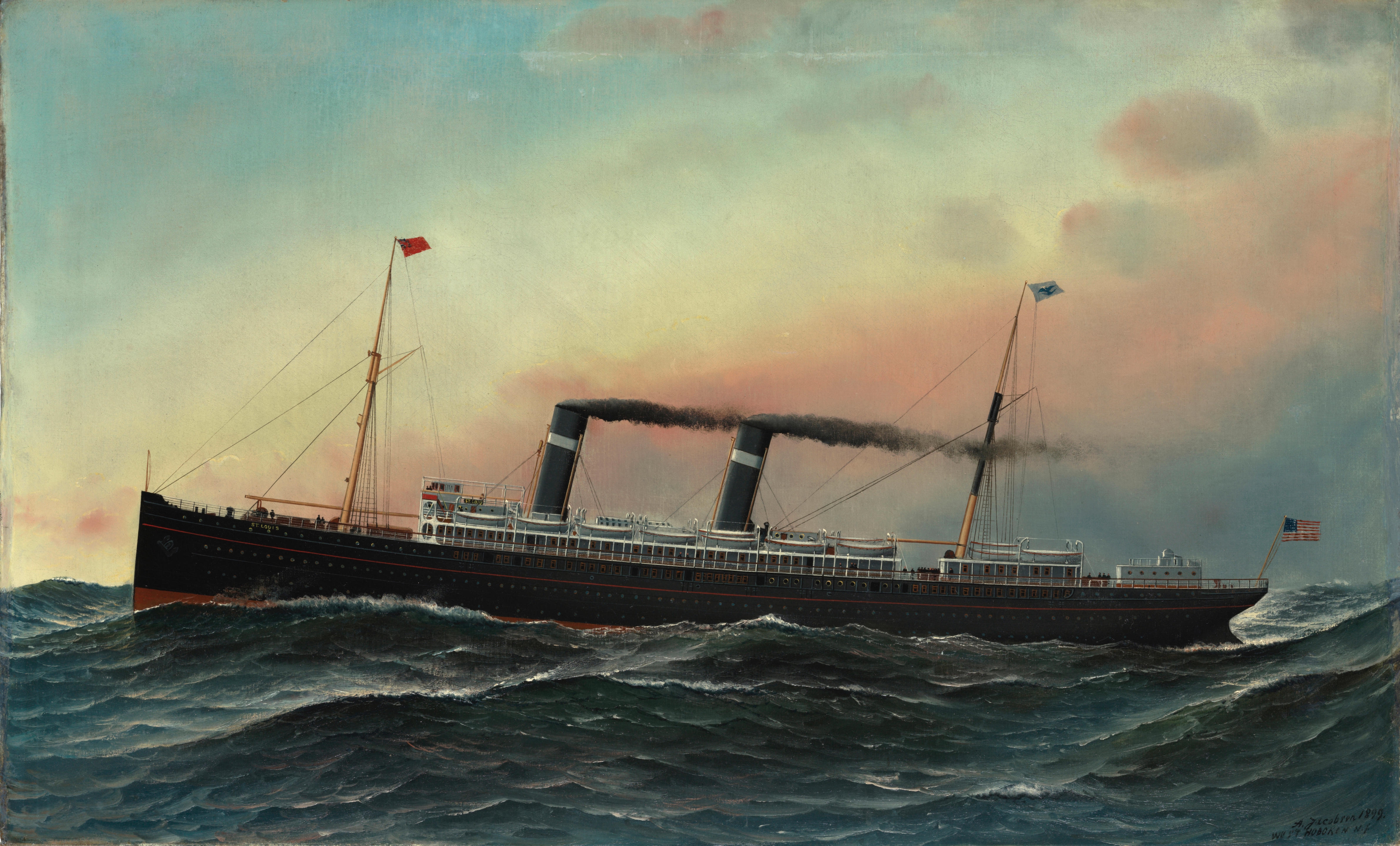 Antonio Jacobsen | The American Steam-Sailer St. Louis (1899) | MutualArt