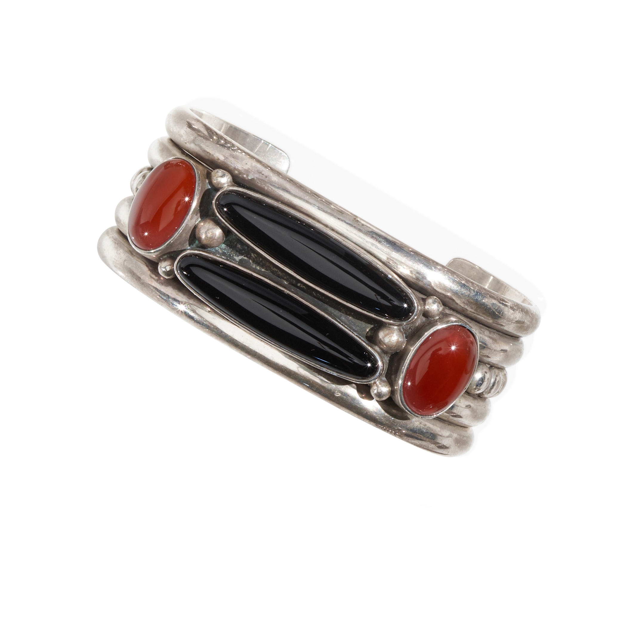 Mike Bird-Romero | Silver cuff bracelet constructed | MutualArt