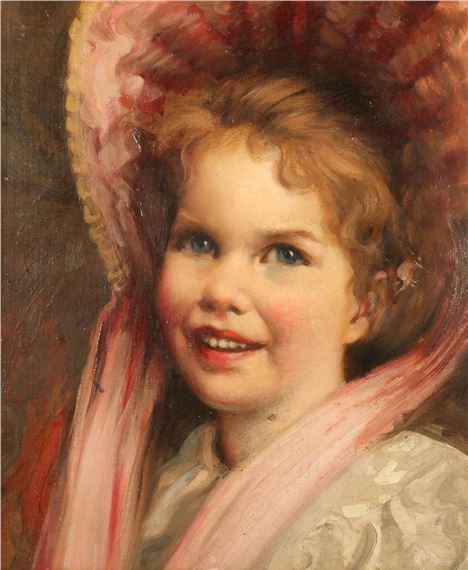 George Fiddes Watt | Bust length portrait of a young girl in white ...