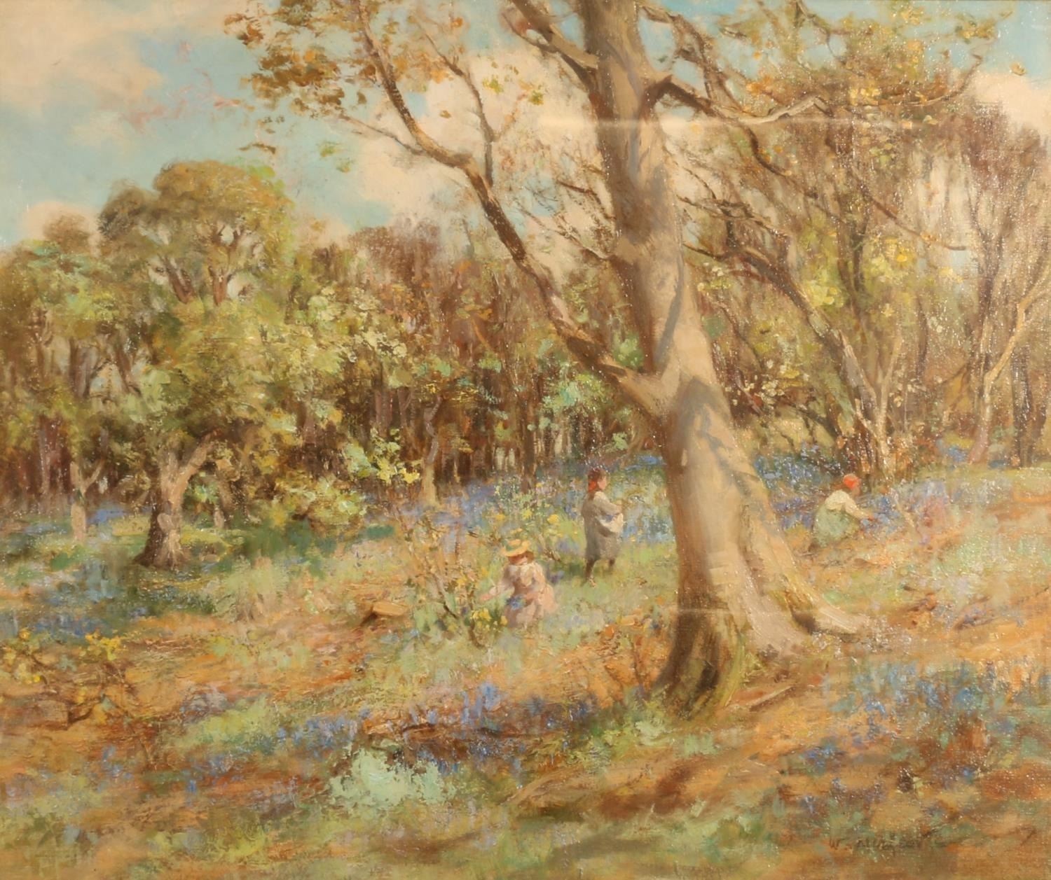 William Stewart MacGeorge | Three girls picking flowers in an opening ...