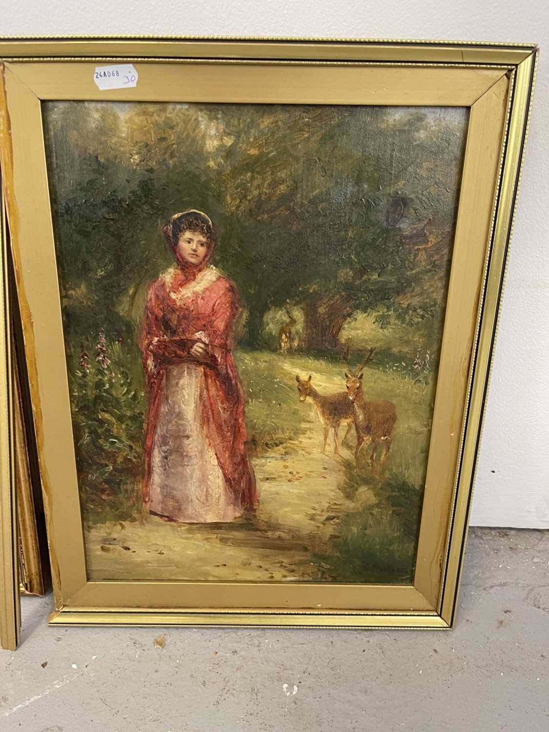 Edith Bullock | Lady in Red With Roe Deer | MutualArt