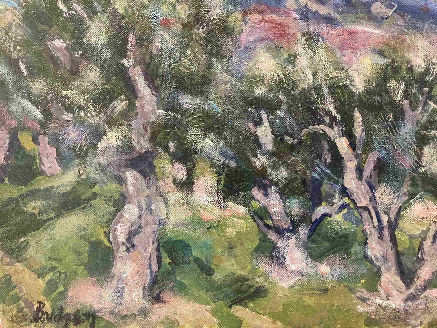 Frank Spencer Budgen | Oil on canvas landscape with trees in the ...