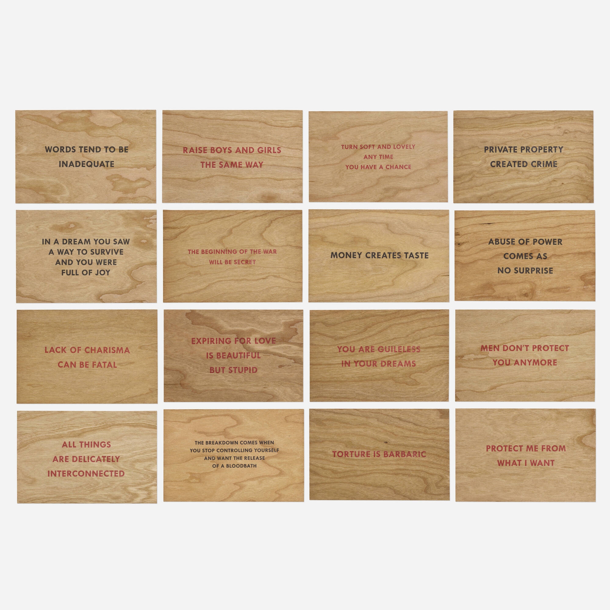 Jenny Holzer | Truisms (sixteen postcards (1994) | MutualArt