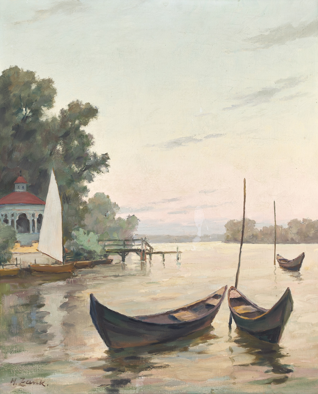 Hans Zank | Ansicht der Havel bei Sonnenuntergang (1910) | MutualArt