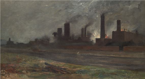 Constantin Meunier | Blick auf die Borinage (Circa 1882) | MutualArt