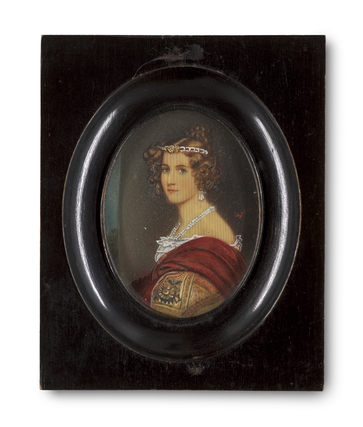 Joseph Stieler | Sammlung von vier Porträtminiaturen mit Darstellungen ...