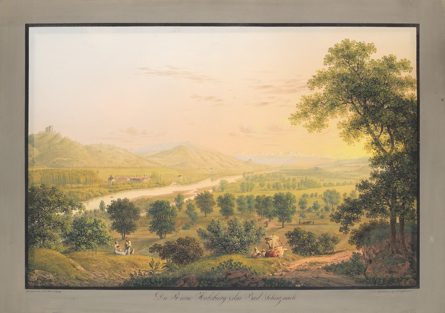 Johann Heinrich Bleuler | Die Ruine Habsburg & das Bad Schinznach ...