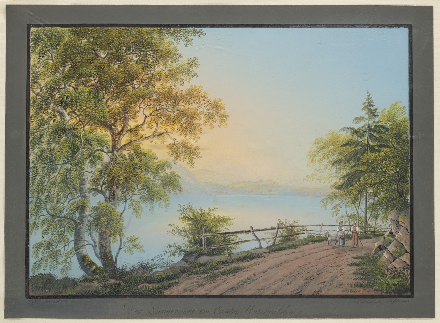 Johann Heinrich Bleuler | Der Lungerensee im Canton Unterwalden (Circa ...