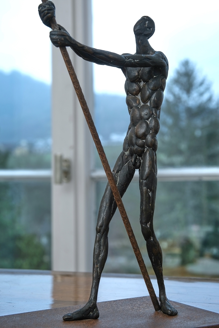 Roland Martin | Standing male nude with pole | MutualArt