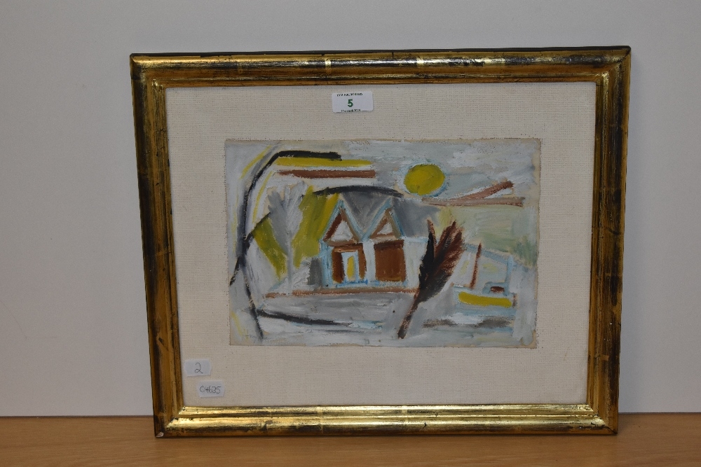 Patrick Hayman | Cornish Landscape with Tree and Boat (1954) | MutualArt