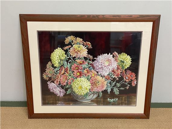 Helen Seddon | still life study of flowers in a bowl | MutualArt
